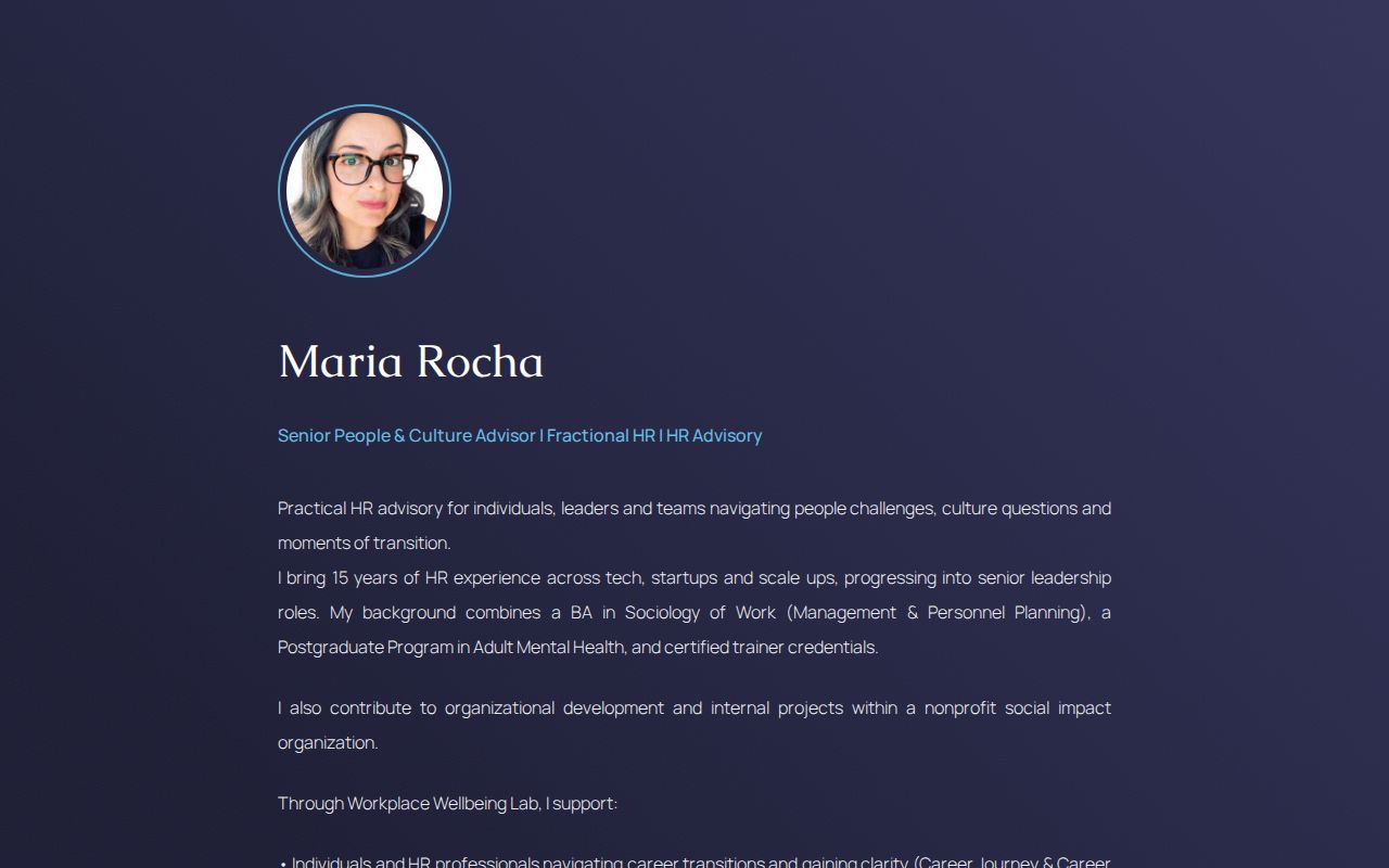 Maria Rocha | Workplace Wellbeing Lab